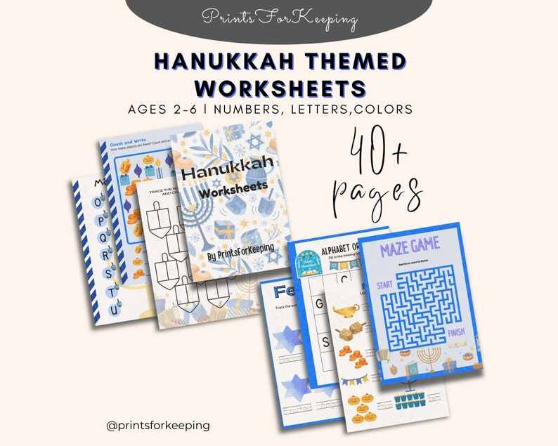 Worksheets for Kids Preschool Printable Holiday Bundle for Kindergarten ...