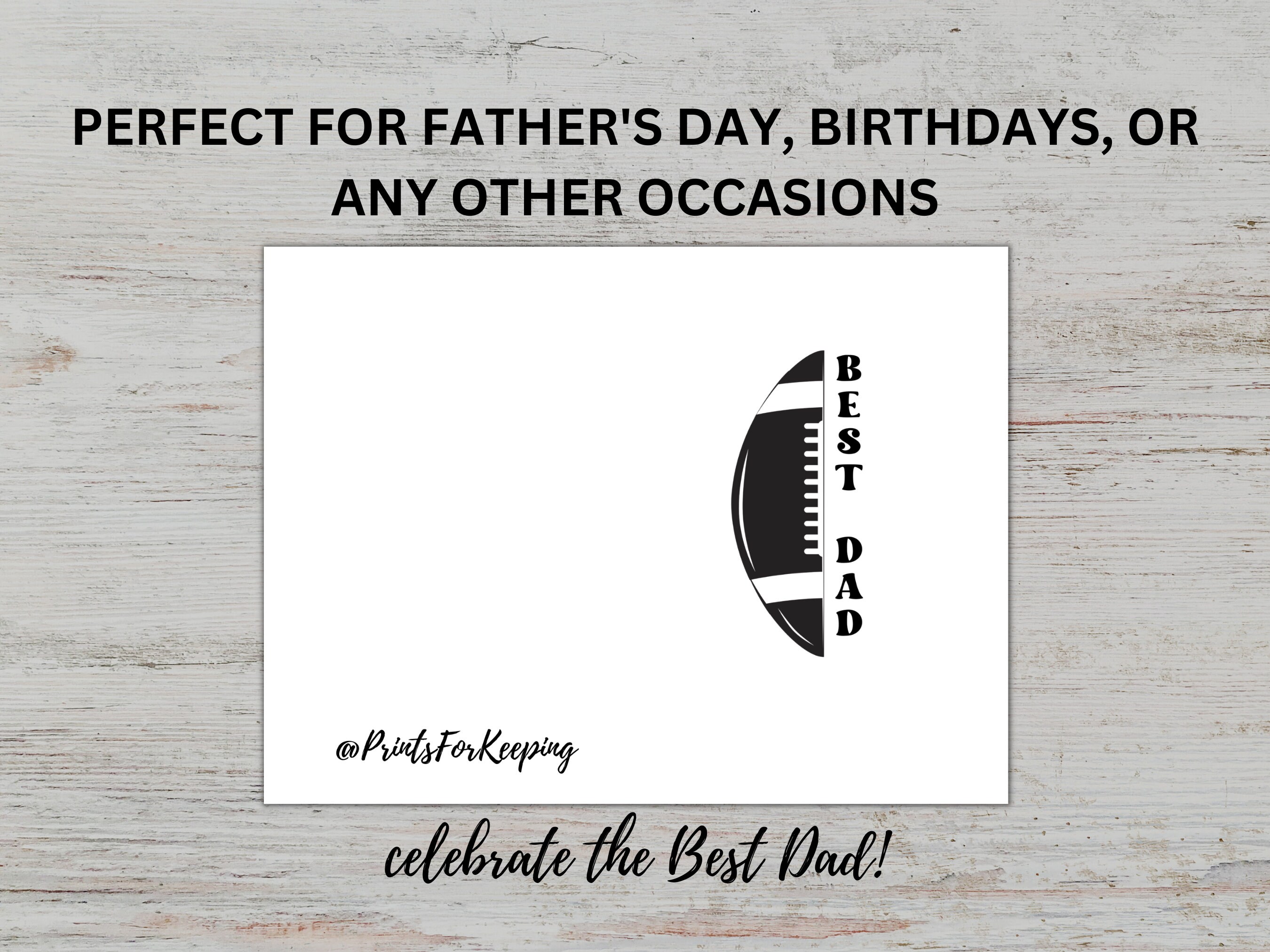 Father's Day Card for Football Dad Birthday Card Printable Envelope ...