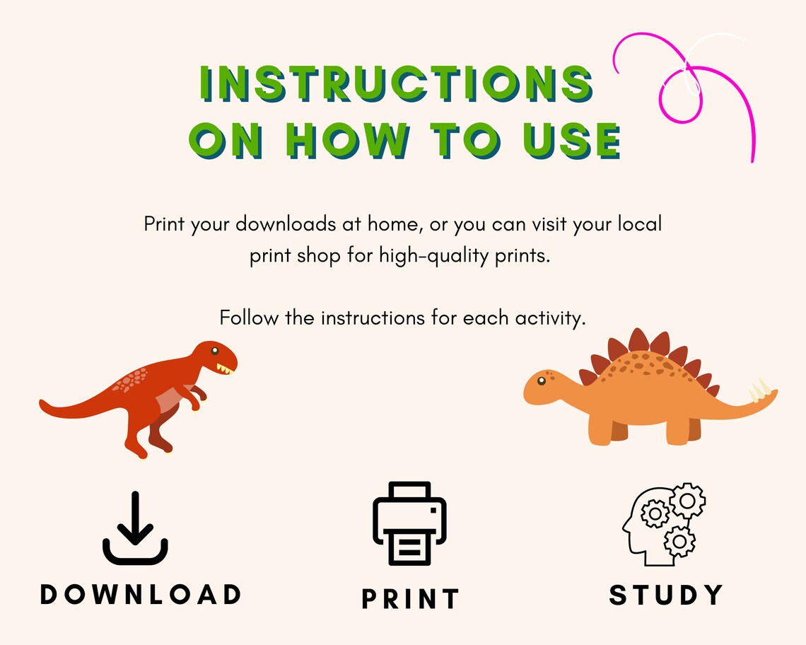 Dinosaur Worksheets for Preschool Activity Printable Dinosaur Bundle ...