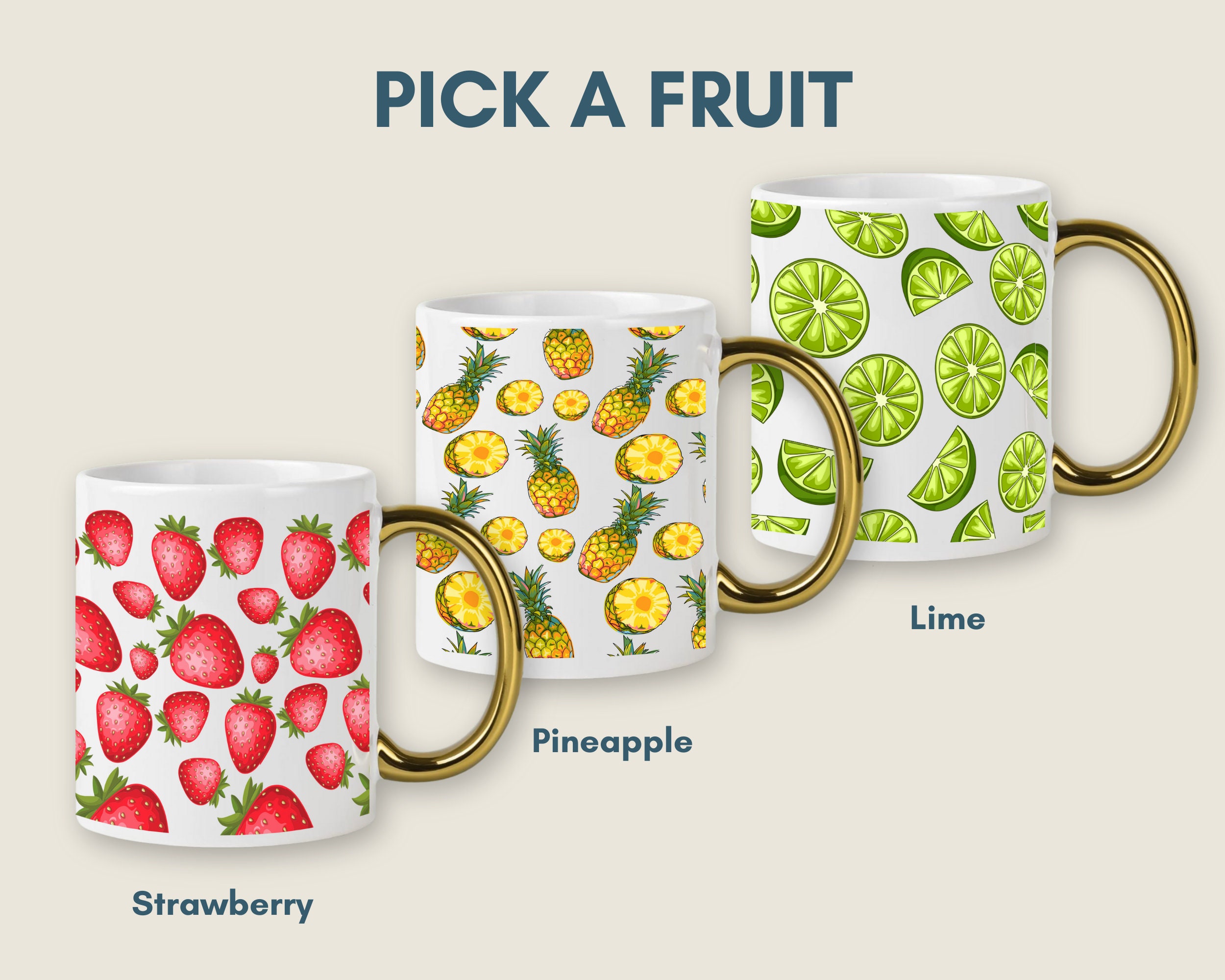 Personalized Name Mug Gift Name Cup Pretty Tea Mug Morning Fruit Mug ...
