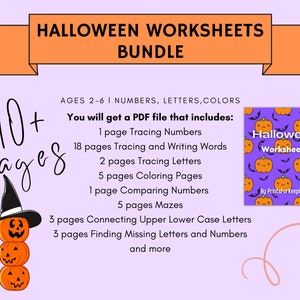 Worksheets for Kids Printable Activity Book Halloween Preschool ...