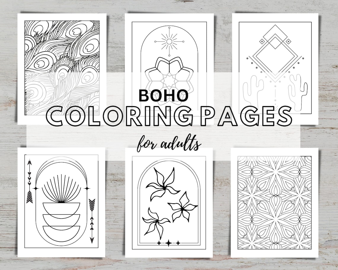 100 Adult Coloring Pages Bohemian Design Printable Book for Teens Boho ...