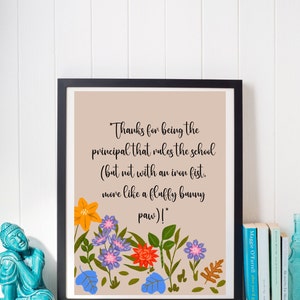 Principal Appreciation Thank You Card for Principal End of Year Teacher ...