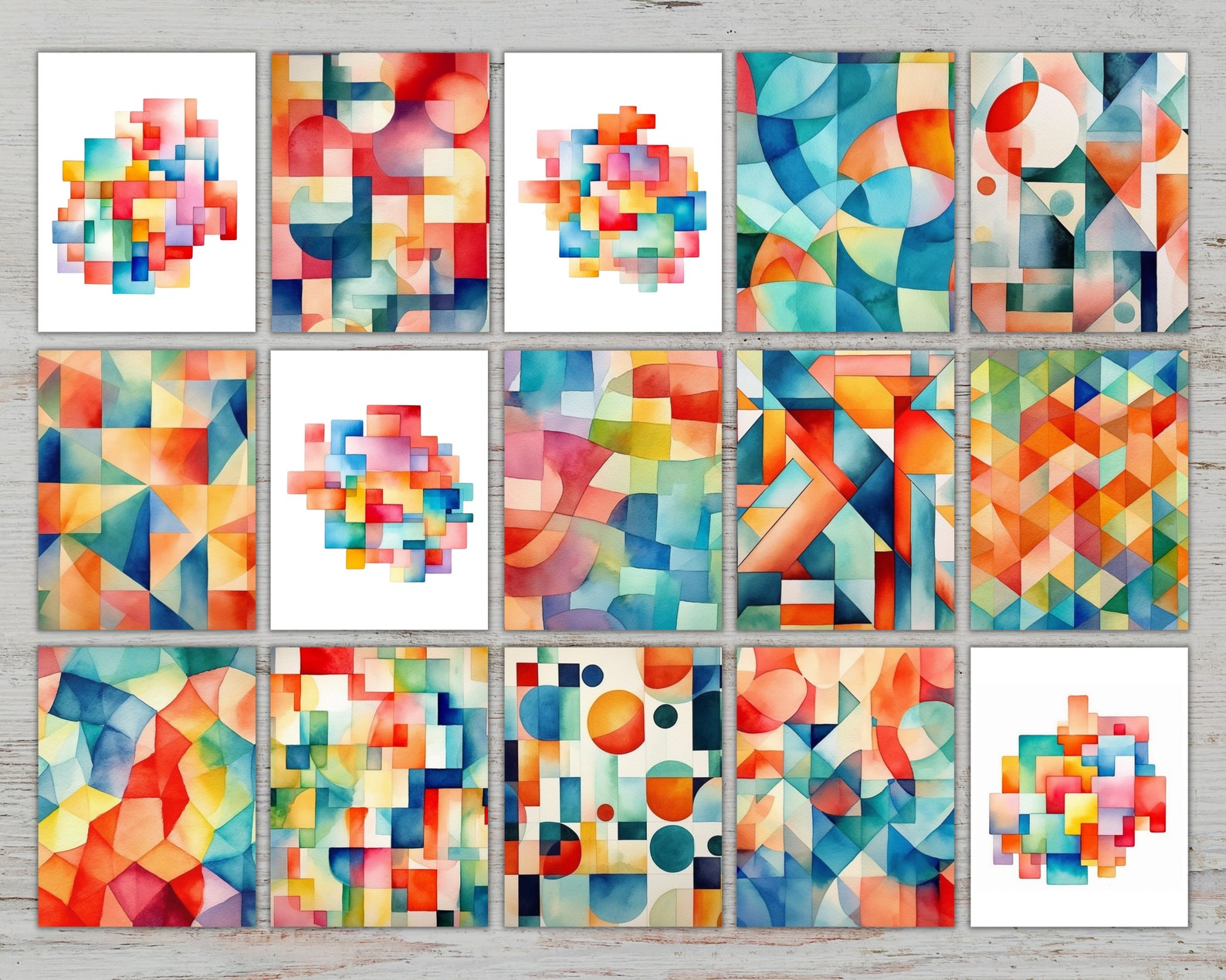 Geometric Reverse Coloring Pages Mindfulness Printable Inverse Coloring ...