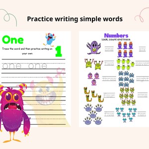Monster Preschool Worksheets Bundle Printable Homeschool Activities ...