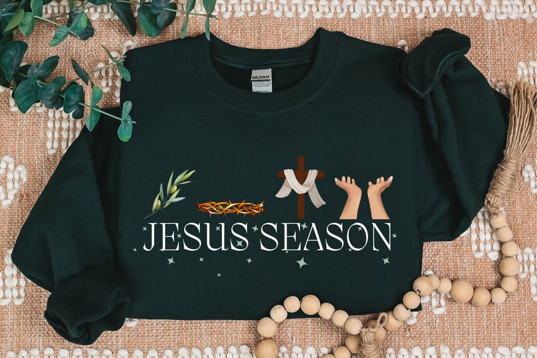 Jesus Season Crewneck: Jesus-inspired Knit Sweatshirt, Christian ...