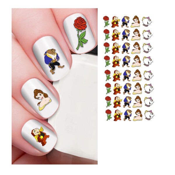 Beauty and the Beast Nail Decals - Etsy