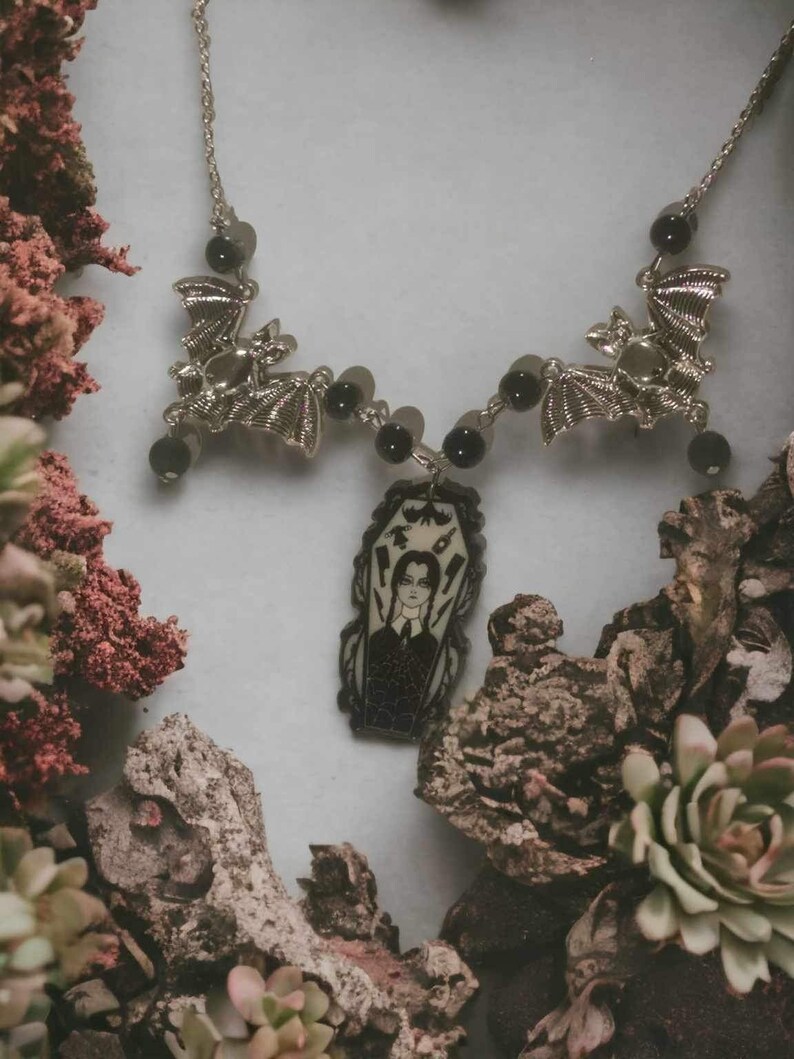 Wednesday Addams Bat Necklace - Etsy