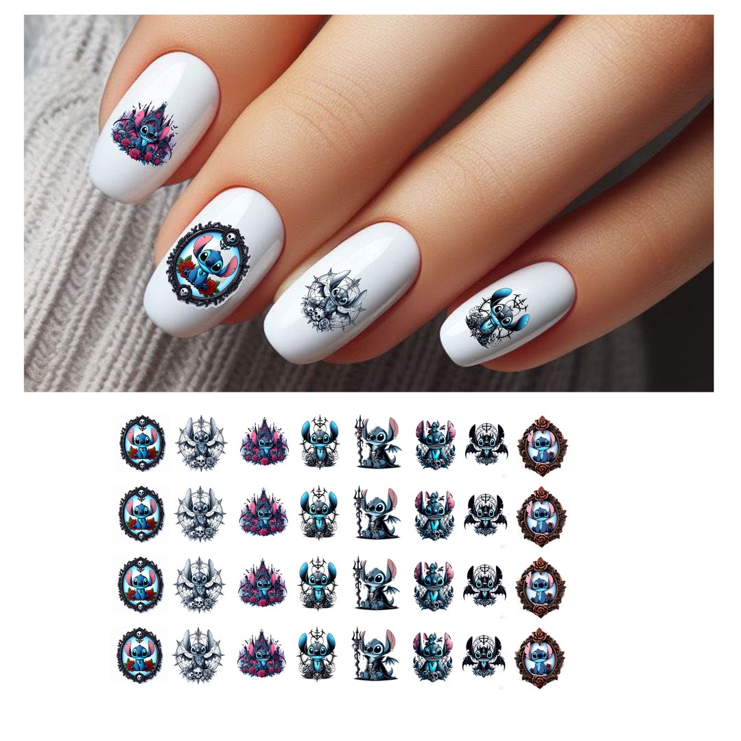 Disney Nail Decals, Gothic Stitch Unique Assortment Nail Stickers cg25 ...