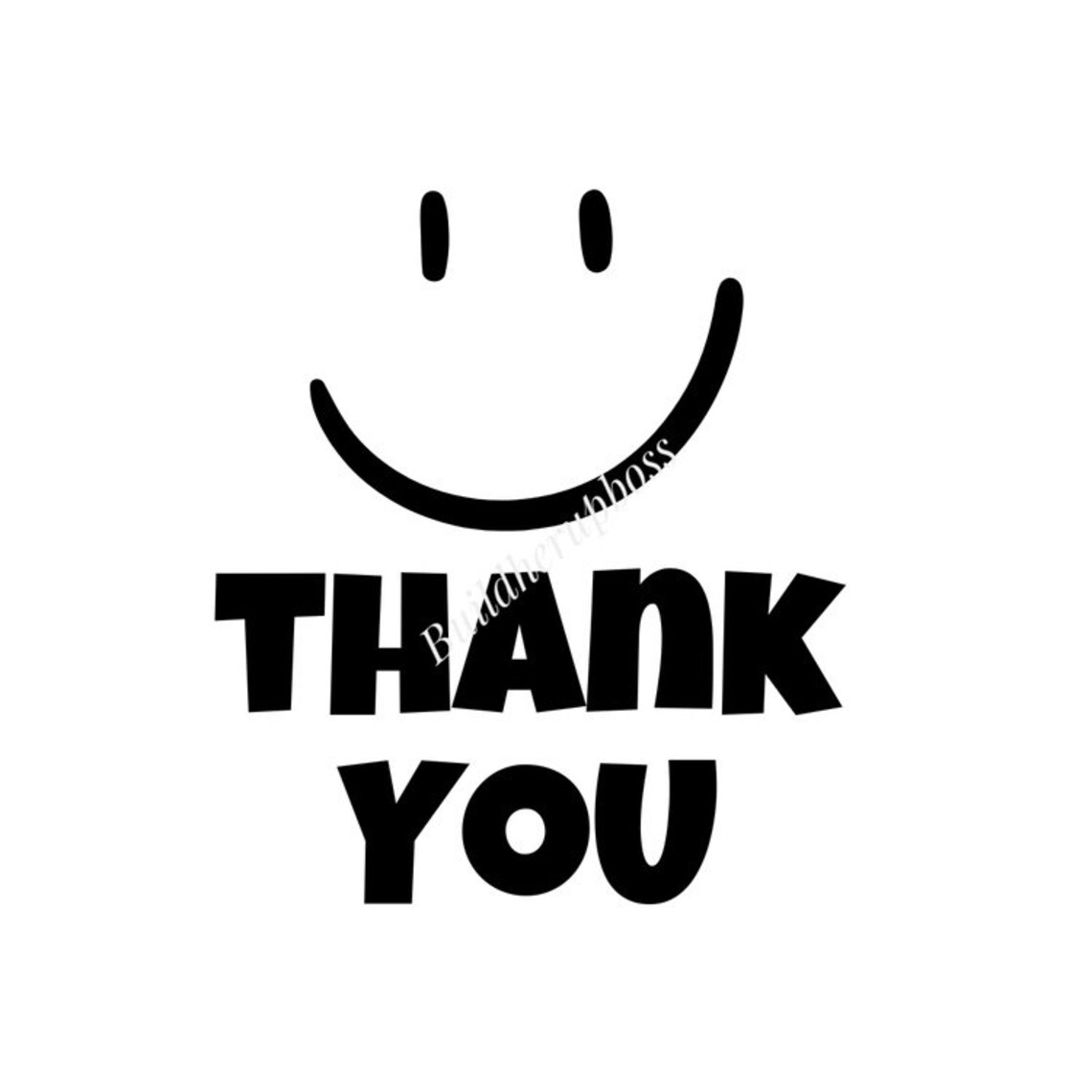 Thank You Smirk Sticker Template, Thank You Stickers, Craft Stickers ...