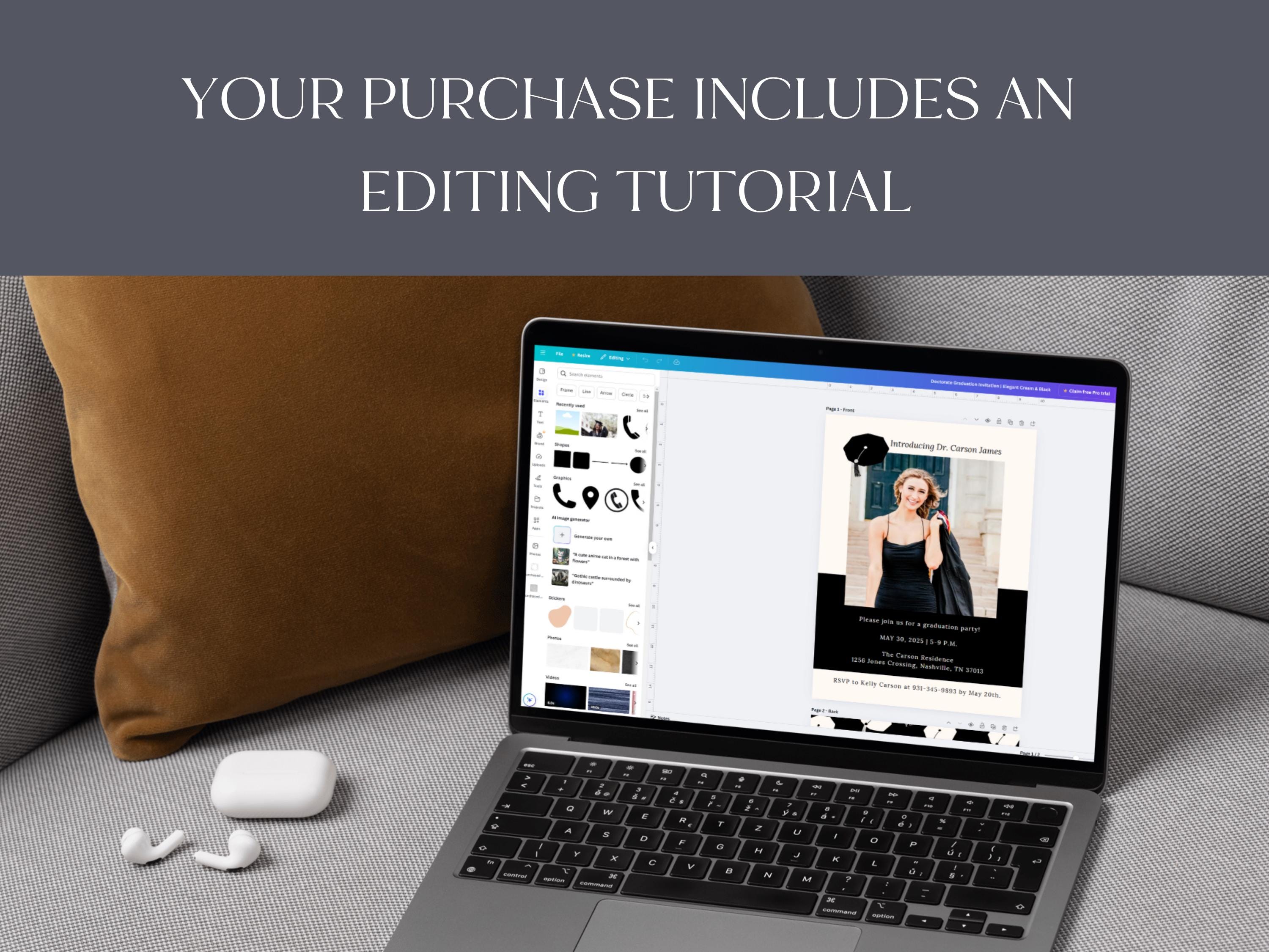 Phd Graduation Invitation or Announcement Canva Template | 5x7 ...