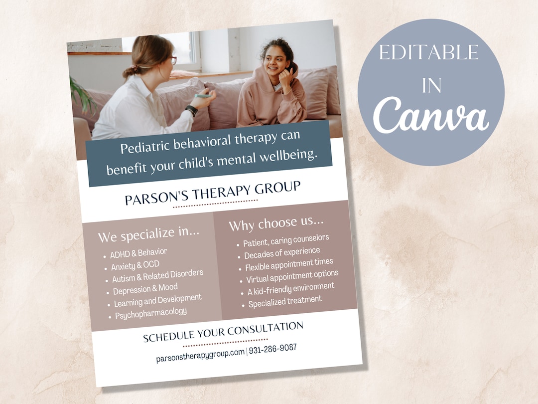 Therapist Flyer Template mental Health Practice Flyer Counseling Flyer ...