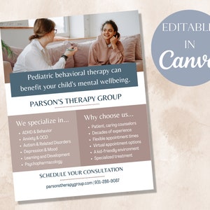 Therapist Flyer Template mental Health Practice Flyer Counseling Flyer ...