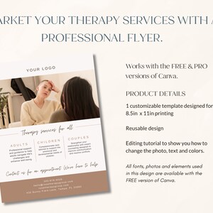 Therapist Flyer Template | Mental Health Practice Flyer | Counseling ...