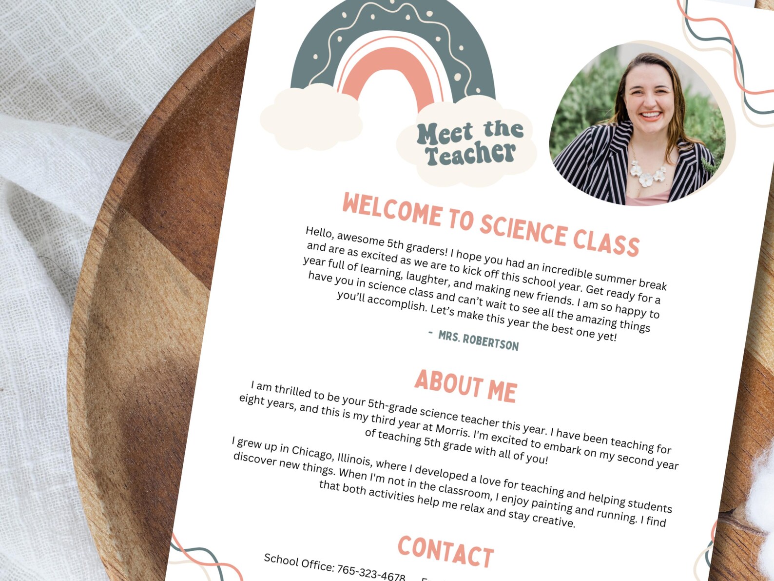 Meet the Teacher Flyer Template Meet the Teacher Boho Rainbow Letter ...
