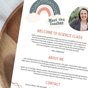 Meet the Teacher Flyer Template Meet the Teacher Boho Rainbow Letter ...