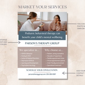 Therapist Flyer Template |mental Health Practice Flyer | Counseling ...