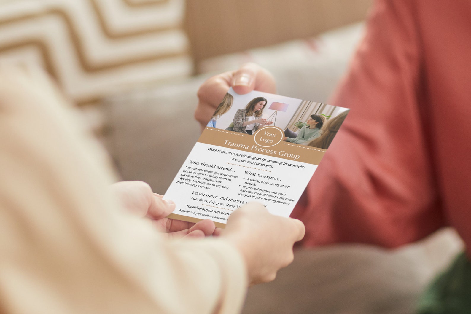 Group Therapy Flyer Canva Template | Trauma Process Group | Therapy ...