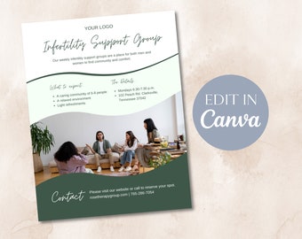 Group Therapy Flyer Canva Template | Trauma Process Group | Therapy ...