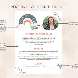 Meet the Teacher Flyer Template Meet the Teacher Boho Rainbow Letter ...