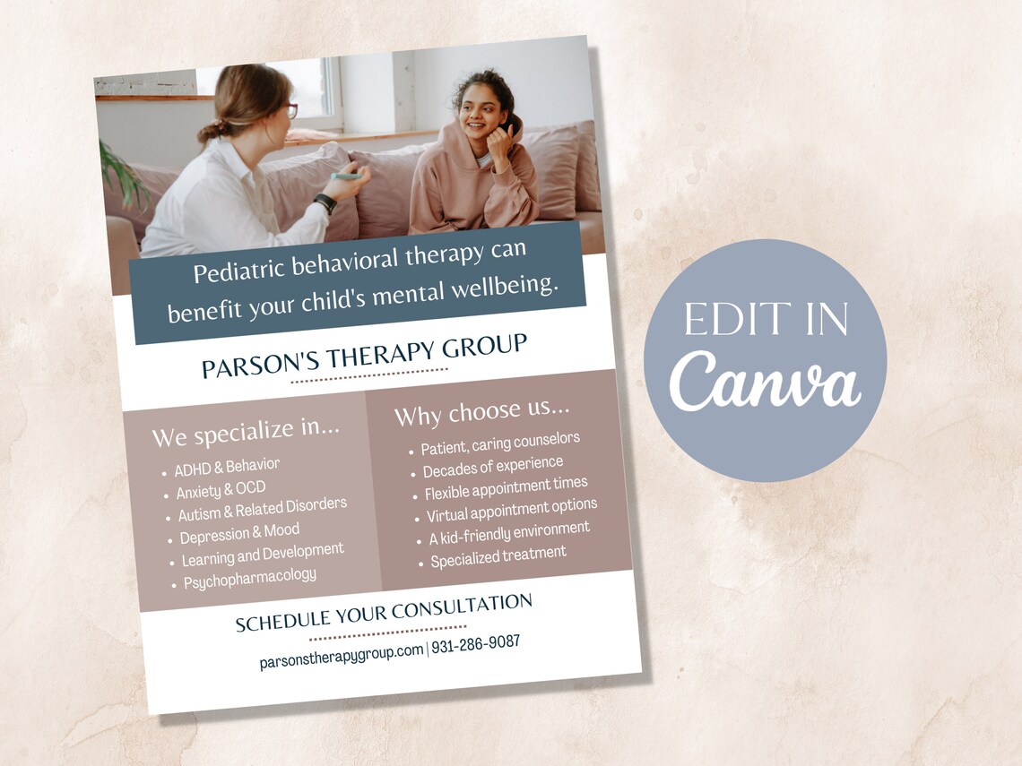 Therapist Flyer Template |mental Health Practice Flyer | Counseling ...