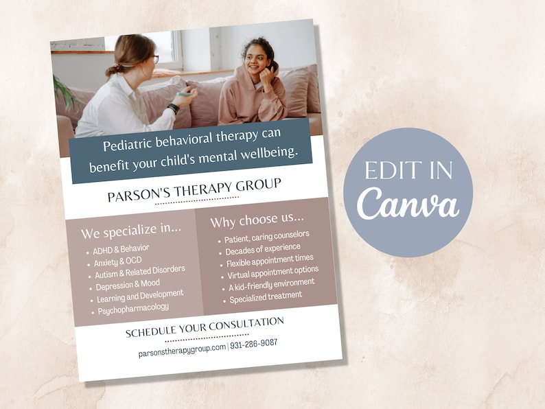 Therapist Flyer Template |mental Health Practice Flyer | Counseling ...