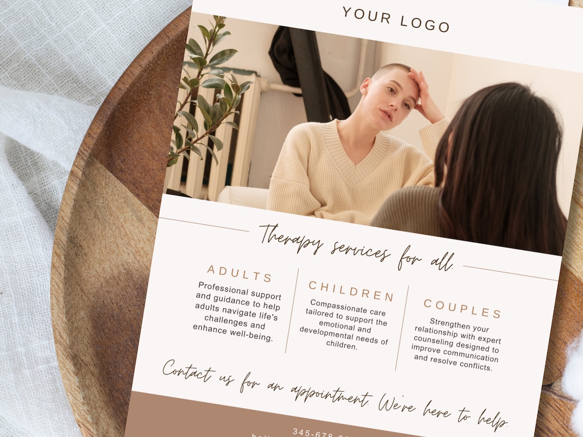 Therapist Flyer Template | Mental Health Practice Flyer | Counseling ...