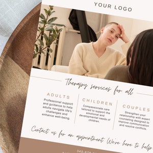 Therapist Flyer Template | Mental Health Practice Flyer | Counseling ...