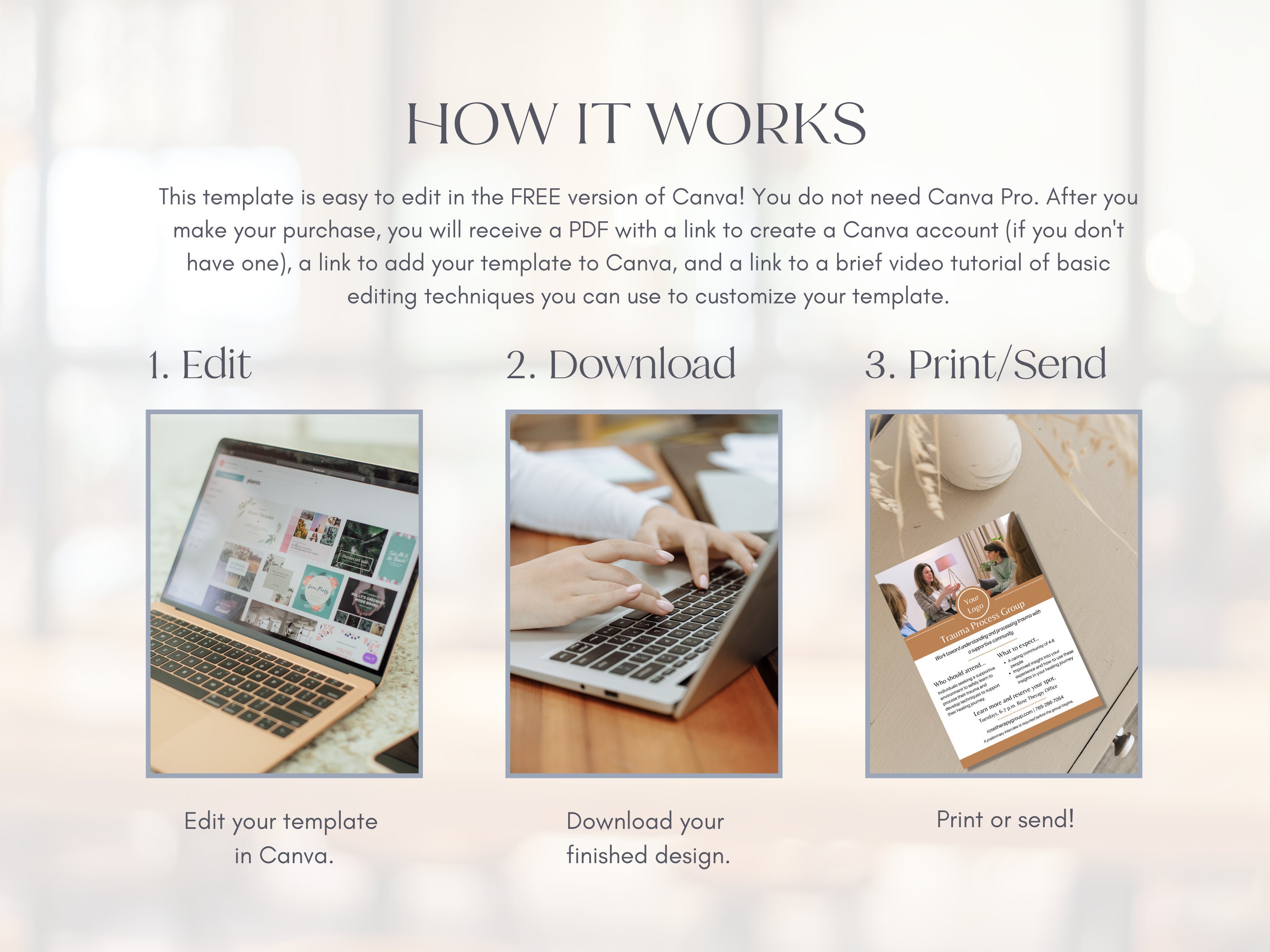Group Therapy Flyer Canva Template | Trauma Process Group | Therapy ...