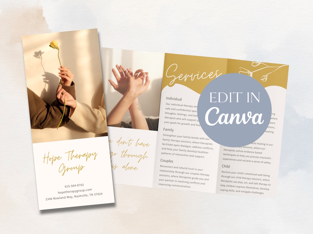 Therapy Brochure Template | Canva Brochure Template | Therapist ...