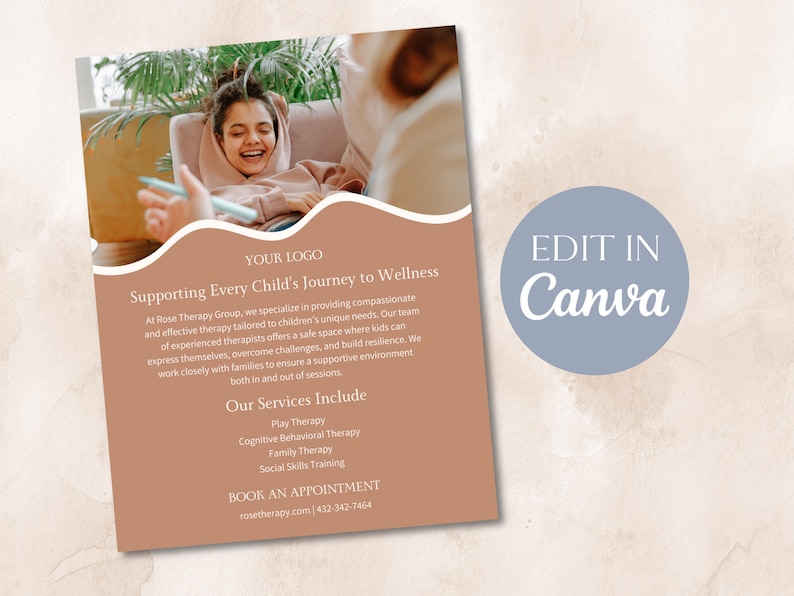 Therapist Flyer Template | Child Therapy Flyer Template | Counseling ...