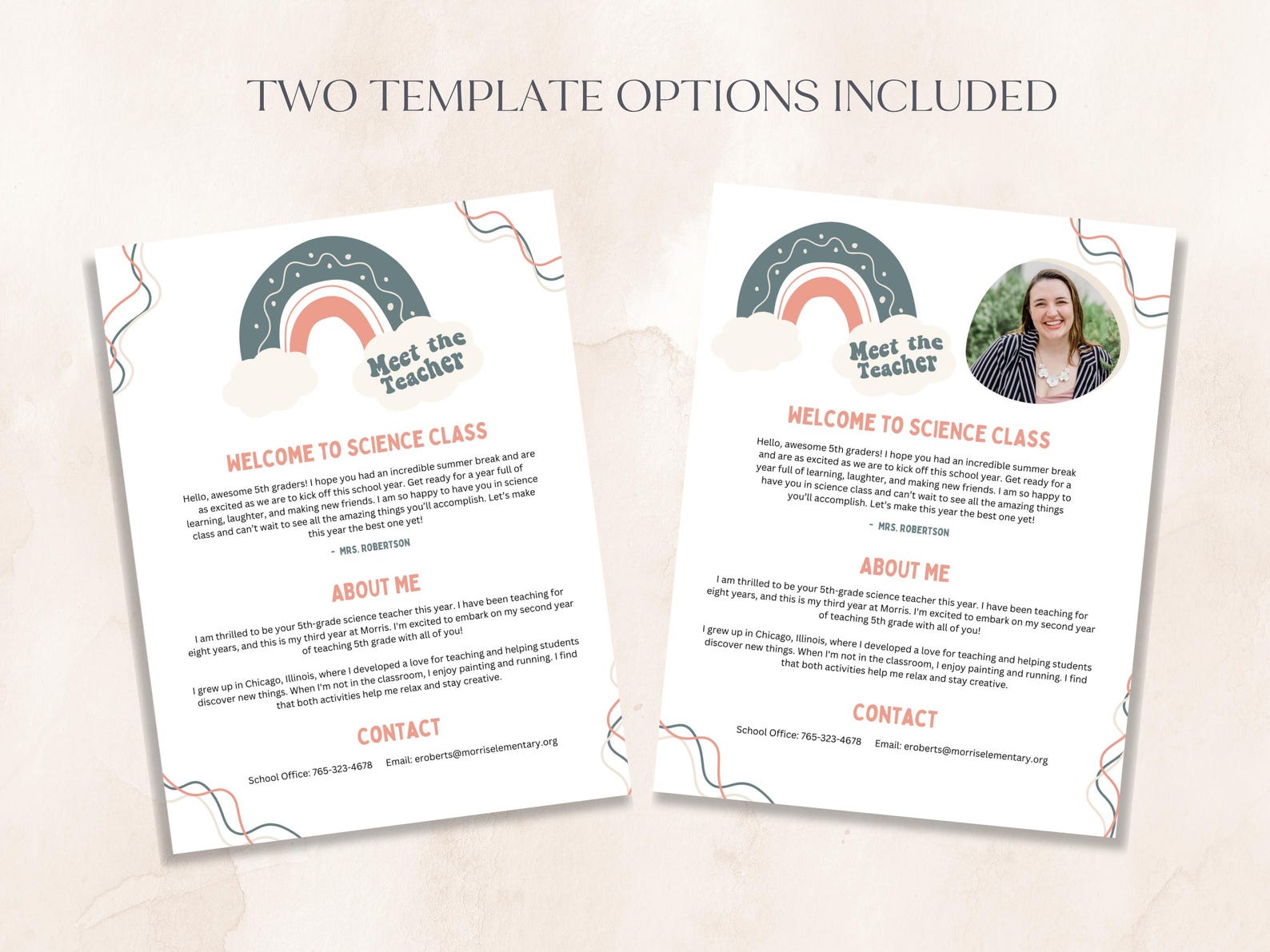 Meet the Teacher Flyer Template Meet the Teacher Boho Rainbow Letter ...