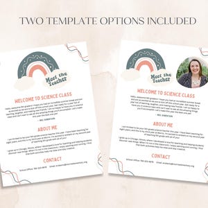 Meet the Teacher Flyer Template Meet the Teacher Boho Rainbow Letter ...