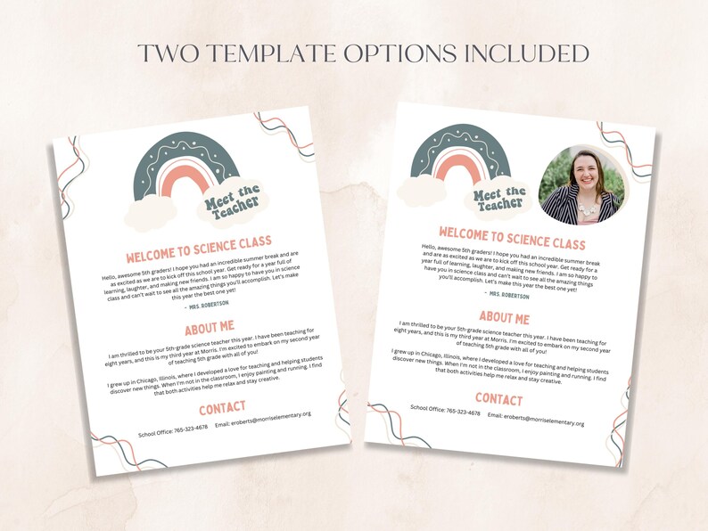 Meet the Teacher Flyer Template Meet the Teacher Boho Rainbow Letter ...