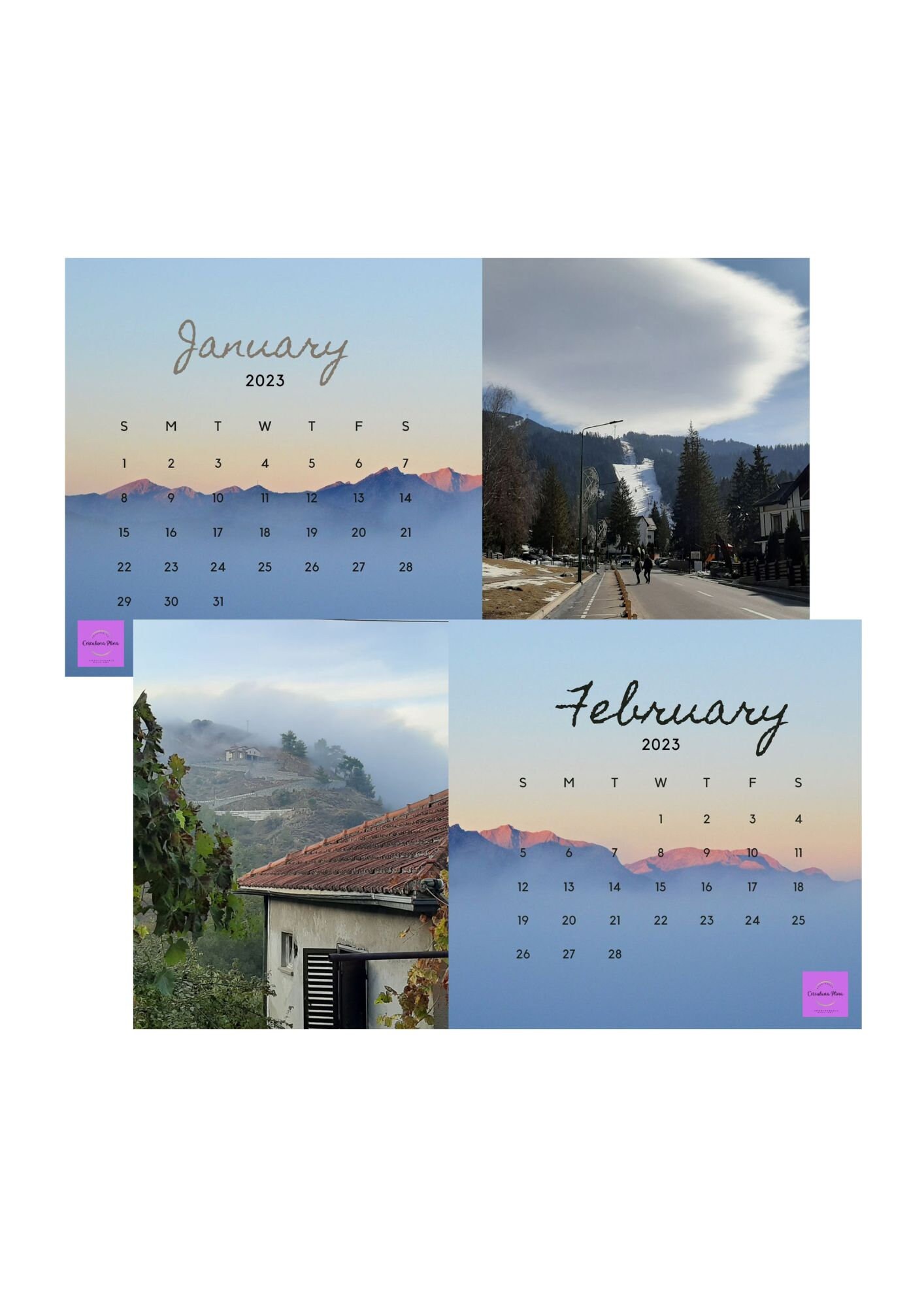 Wall Art Printable Digital Nature Scenes Calendar 2023 - Etsy