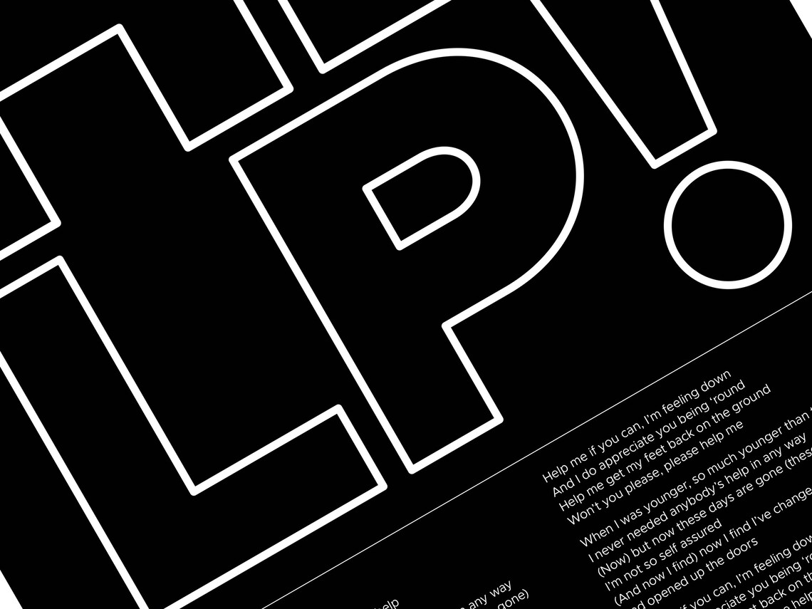 Beatles Help Inspired Print, Poster, Minimal Music Art - Etsy