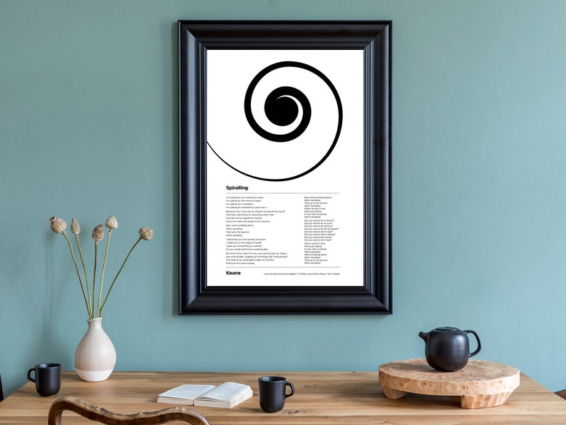 Keane Spiralling Inspired Print, Poster, Minimal Music Art - Etsy