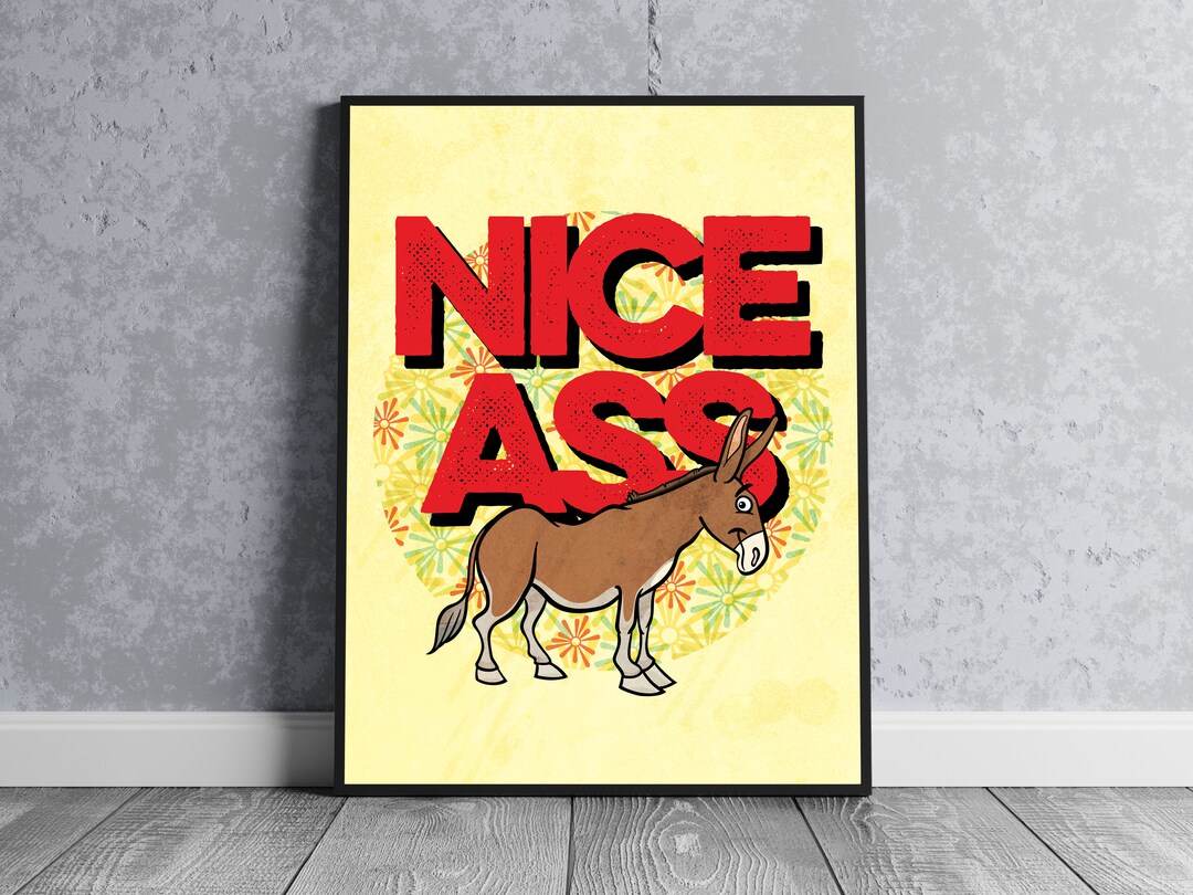 Nice Ass Print Poster Humour Minimal Art - Etsy