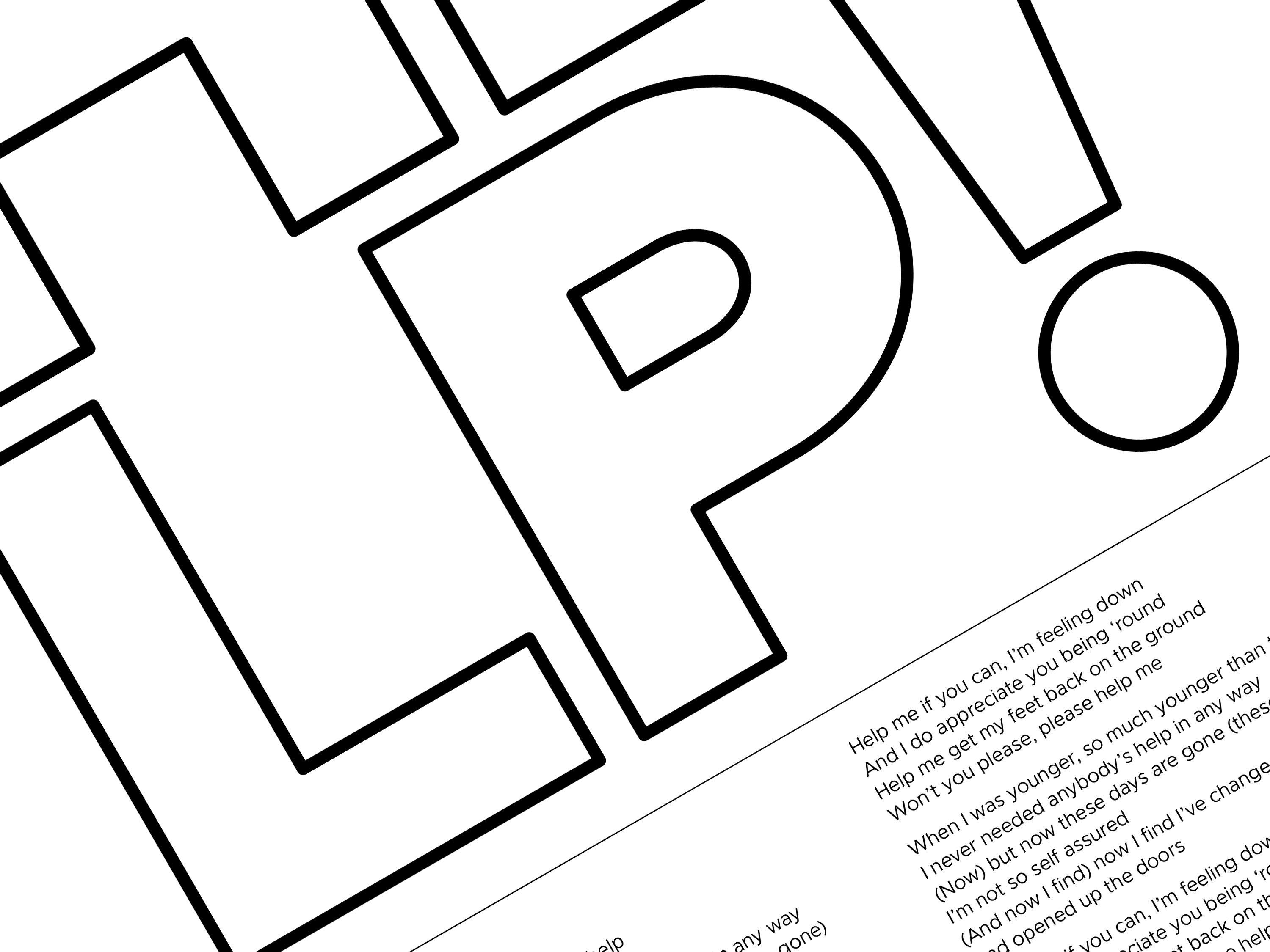 Beatles Help Inspired Print, Poster, Minimal Music Art - Etsy