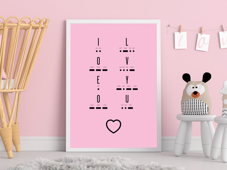 Morse Code I Love You Print, Poster, Minimal Art - Etsy Australia
