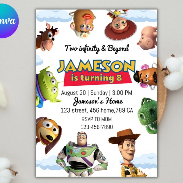 Toy Story Birthday Invitation Two Infinity and Beyond Birthday ...