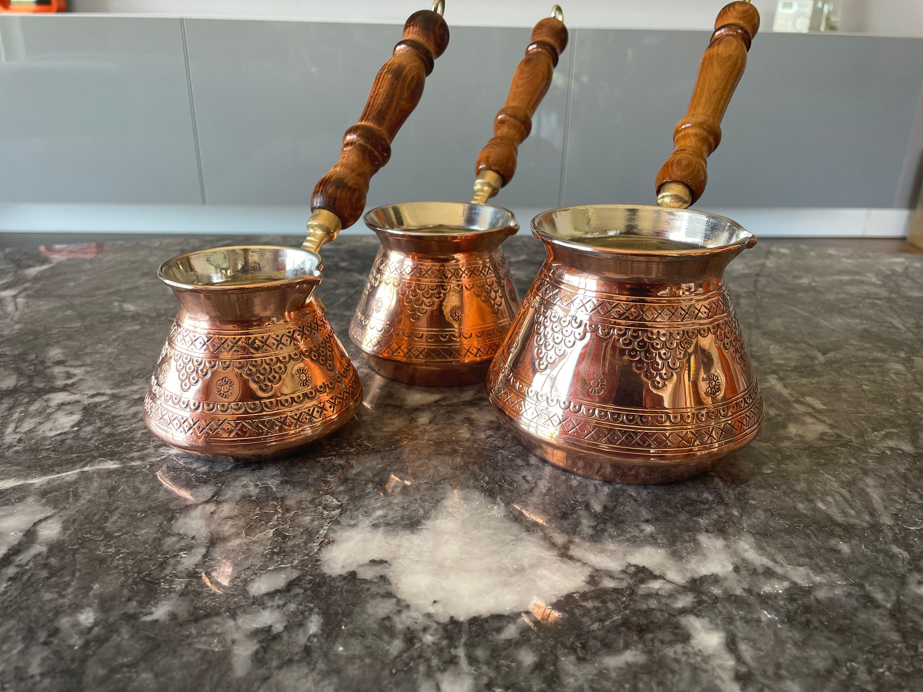 Copper Turkish Coffee Pot Set, Handmade Arabic Coffee Pot,anatolian ...