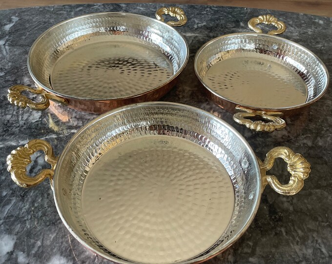 Copper Pan Set, Traditional Cookware, Sahan, Handmade Copper Pan ...