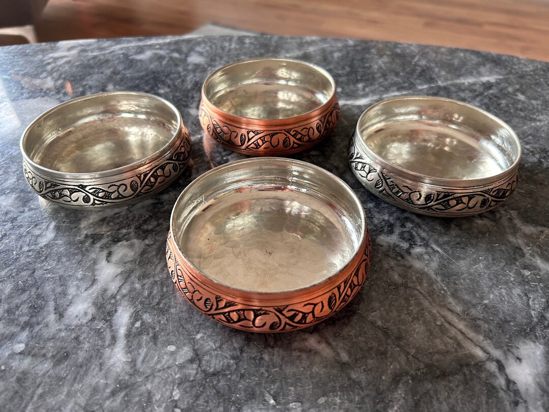 Copper Cookie Bowl Set, Copper Snack Bowl, Handmade Copper Bowl Set ...