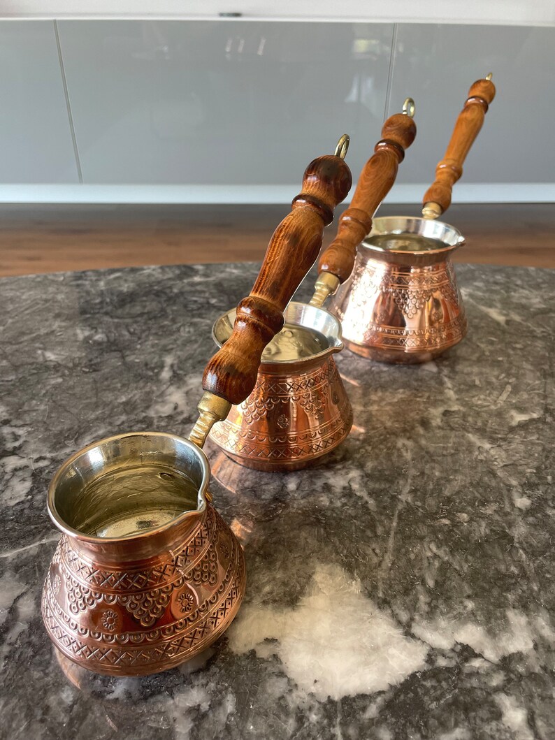 Copper Turkish Coffee Pot Set, Handmade Arabic Coffee Pot,anatolian ...