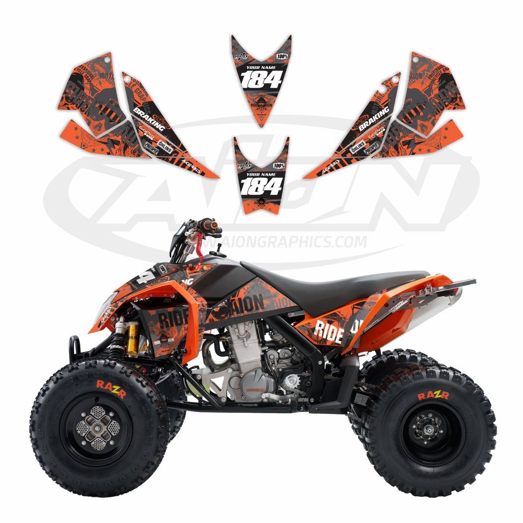 KTM Graphics Kit for a XC SX 450 505 525 Quad Bike Models | Very Thick ...