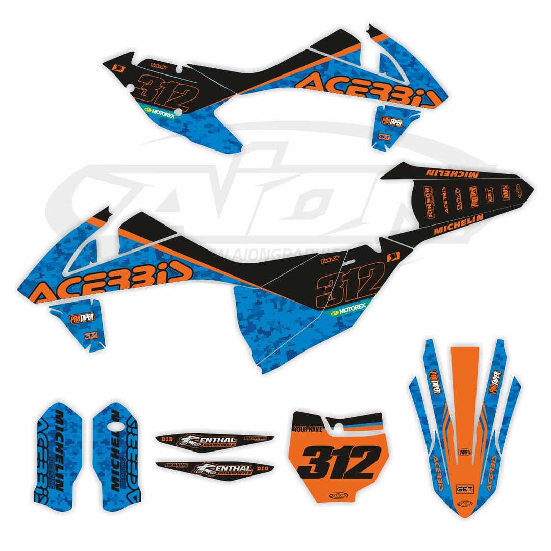 KTM Graphics Kit for a 2016-2018 Sx Sxf Xc Xcf Models | Very Thick ...