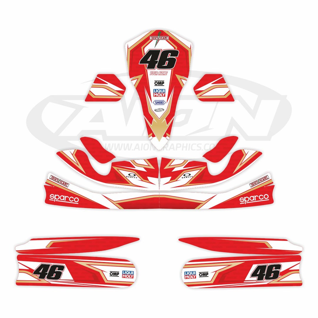 Tony Kart Graphics Kit for a OTK M4 Go Kart | Very Thick Decals - Etsy