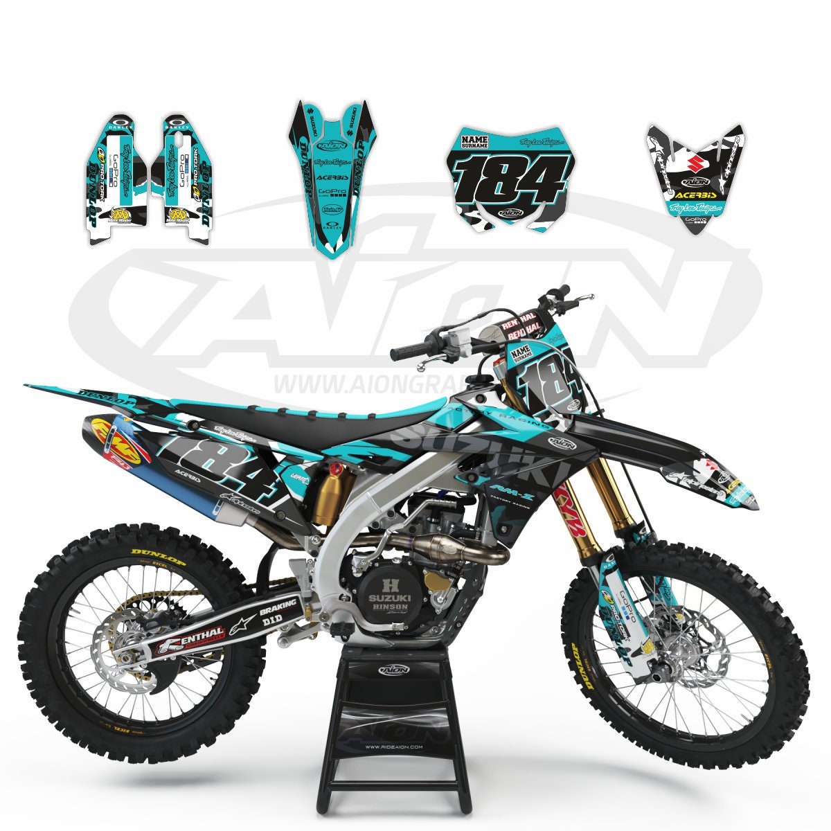 Suzuki Graphics Kit for a 2018-2020 RMZ 250-450 Models Very Thick ...