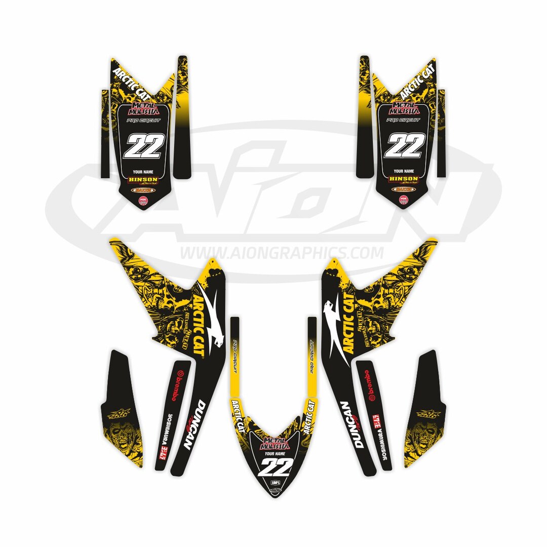 Arctic Cat Graphics Kit for a DVX 400 Quad Bike | Very Thick Decals - Etsy